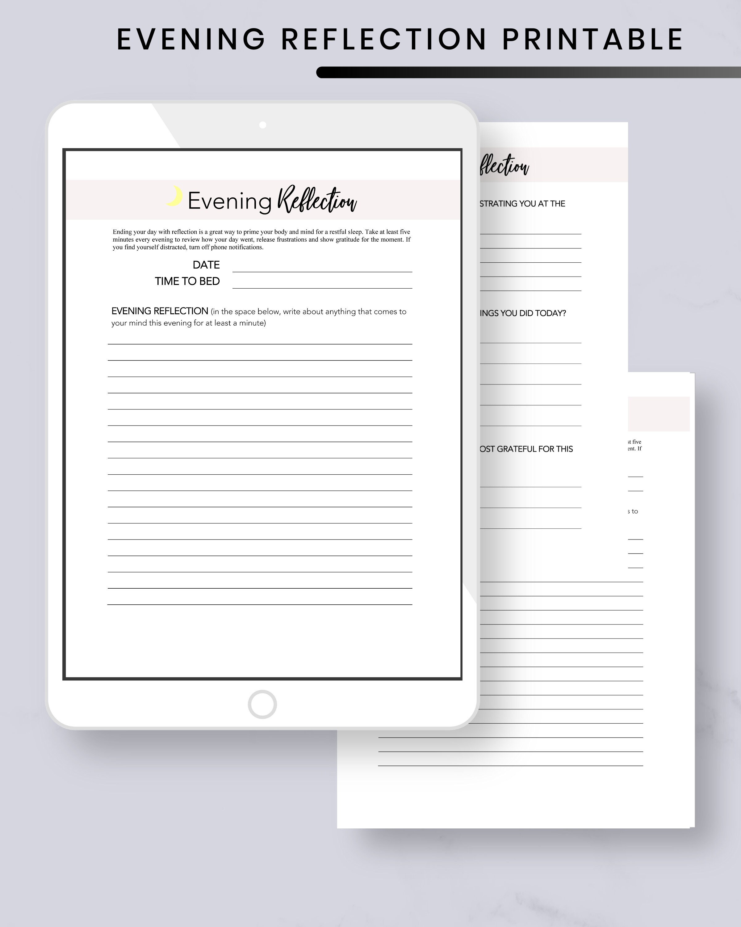 Evening Reflection Printable: Self-care, Gratitude, and Task List ...