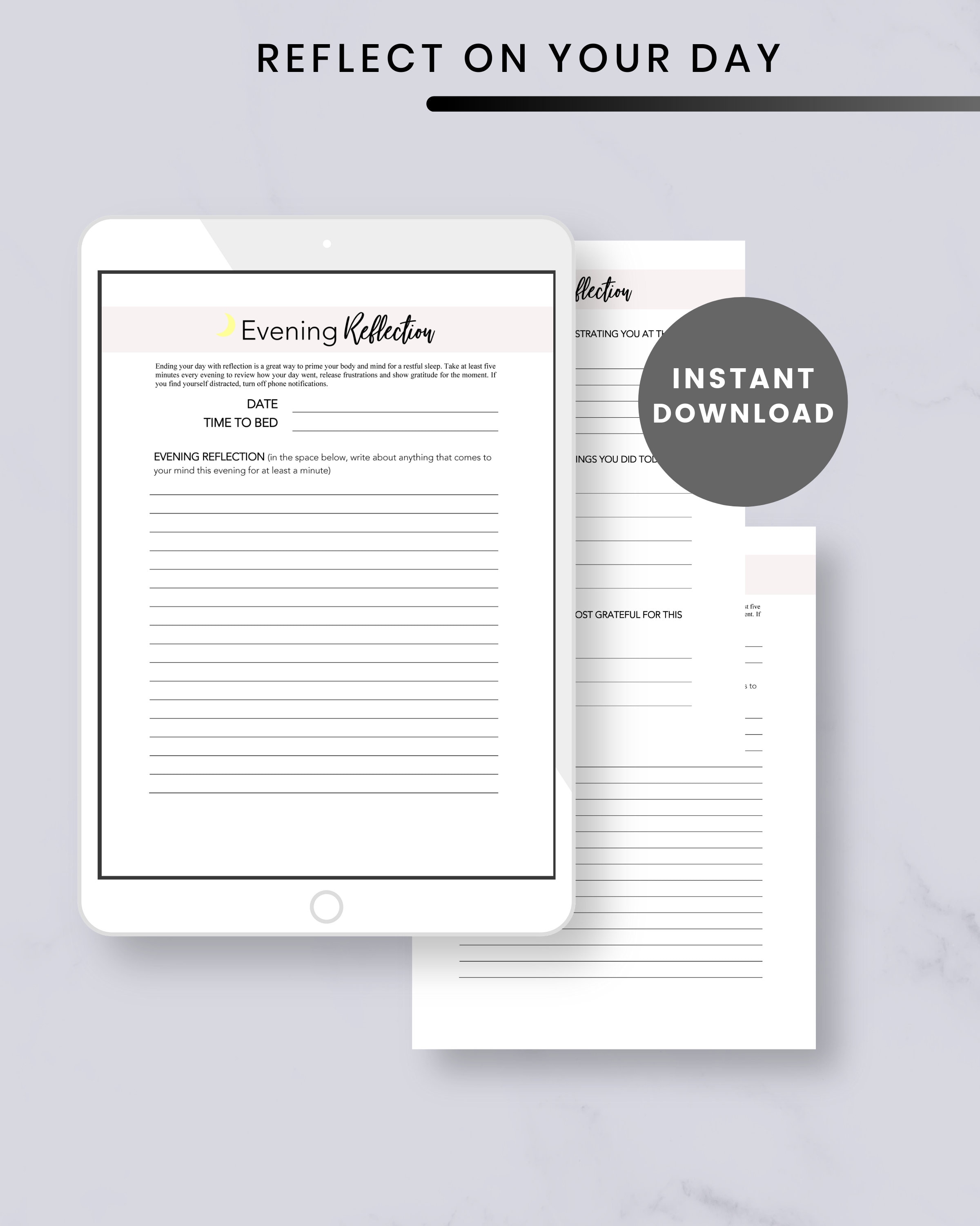 Evening Reflection Printable: Self-care, Gratitude, and Task List ...