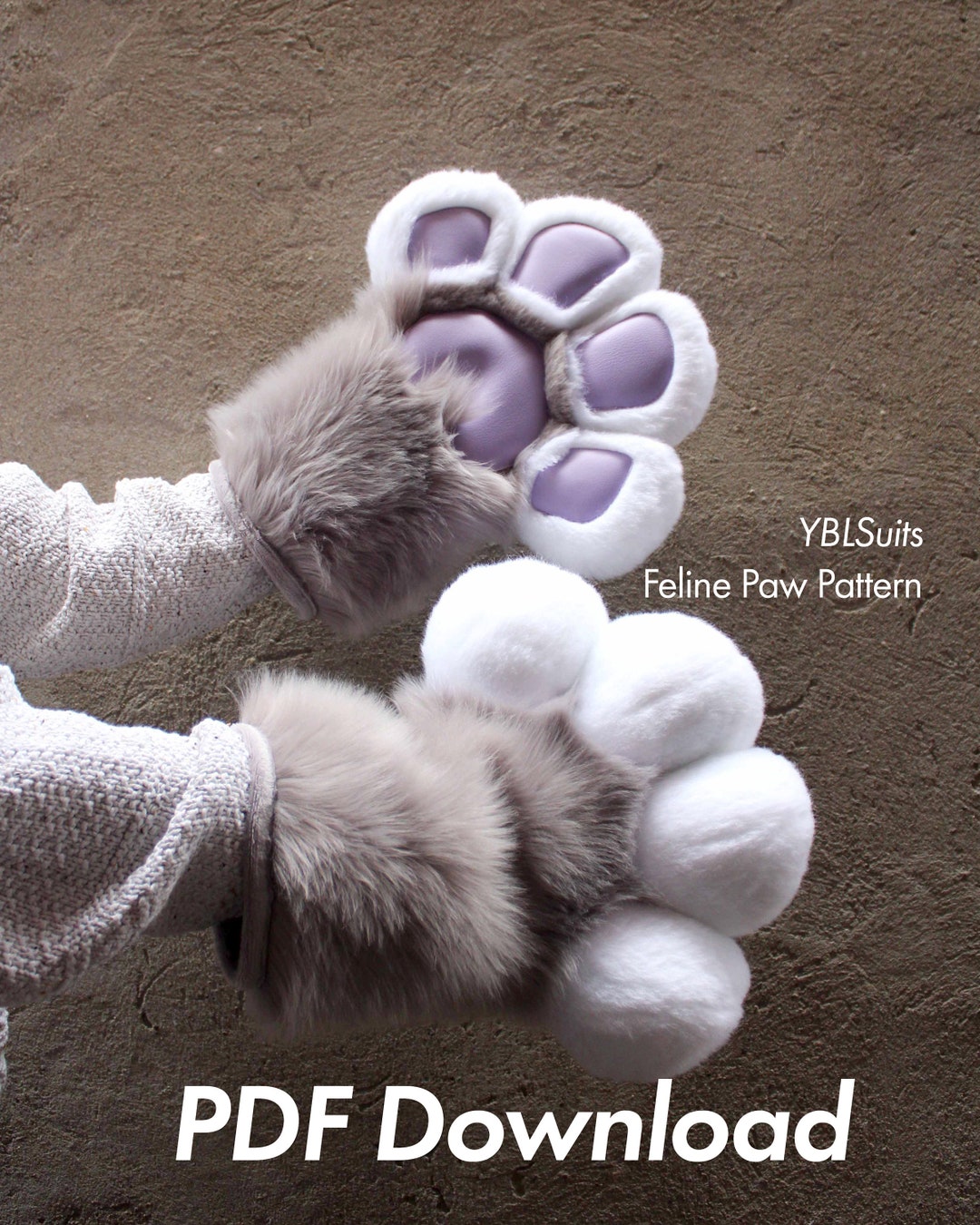 Feline Puffy Paw Pattern [PDF DOWNLOAD] - Etsy
