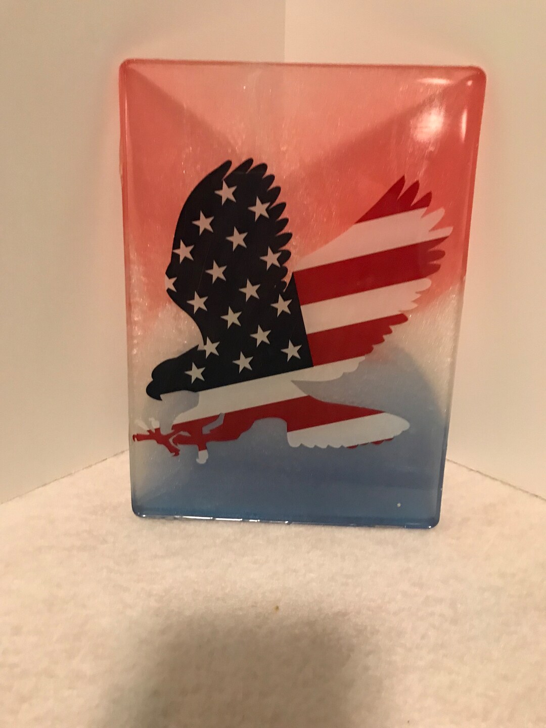 Resin of Eagle in Red White and Blue Flag - Etsy
