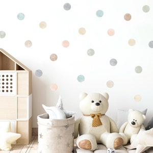 Pack of 40 Watercolour Neutral Circle Wall Stickers (4.75 Inches) Soft ...