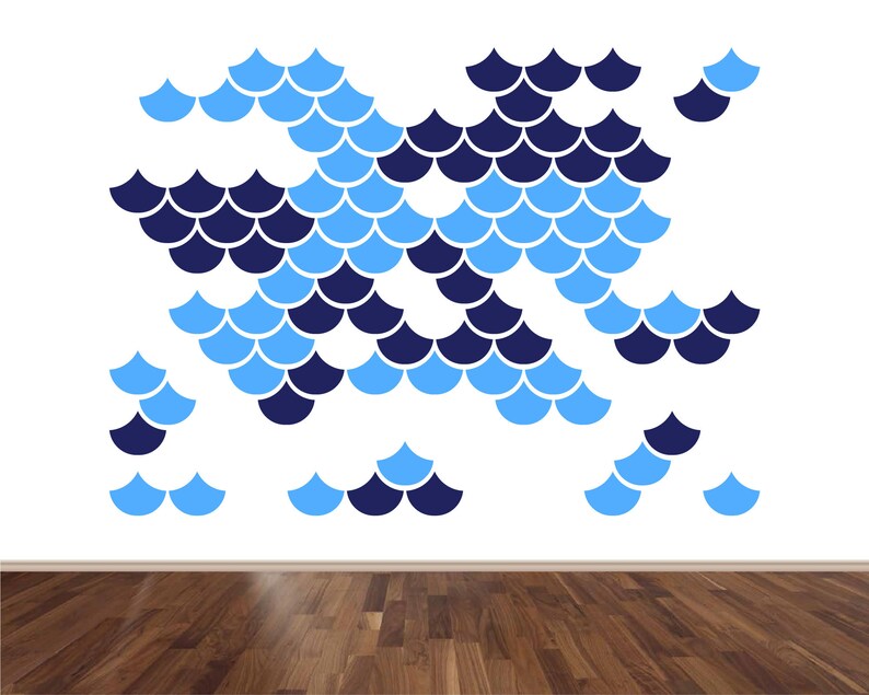 Mermaid Scale Wall Decals Glitter Mermaid Scale Wall | Etsy