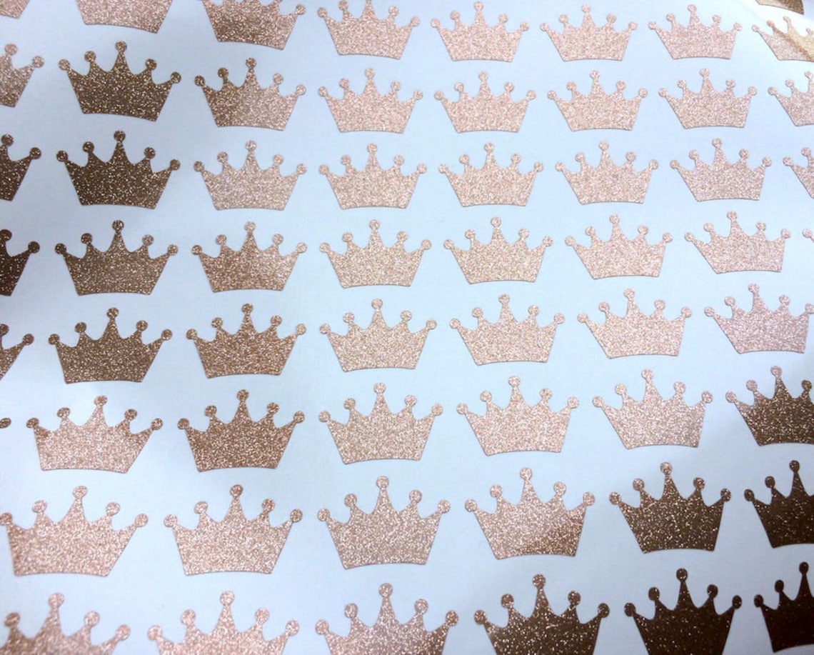 Glitter Crown Stickers Princess Crown Decals Princess Themed - Etsy