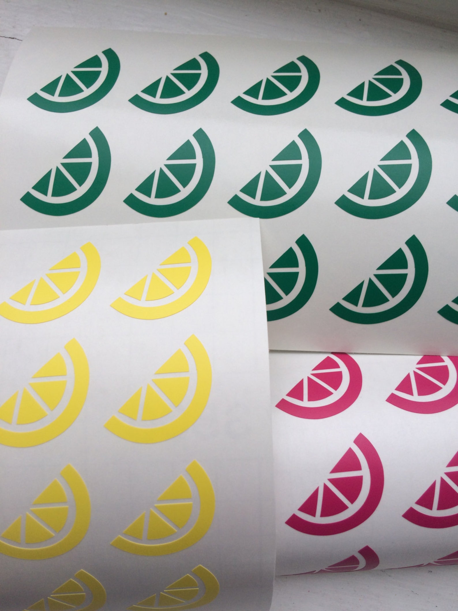 Lemon Stickers set 16 Slice Lemon Vinyl Stickers Party - Etsy
