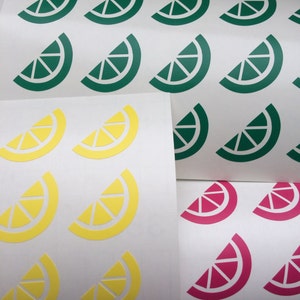 Lemon Stickers set 16, Slice Lemon Vinyl Stickers, Party Stickers ...