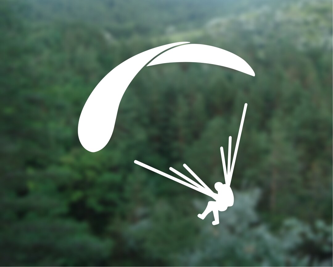 Paraglider Car Sticker, Paragliding Vinyl Decal, Adventure Wall Decal ...