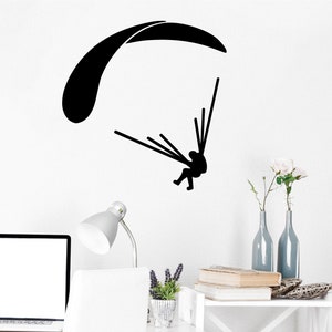 Paraglider Car Sticker, Paragliding Vinyl Decal, Adventure Wall Decal ...