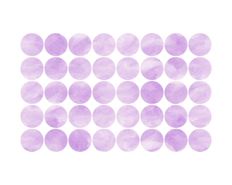 Lilac Watercolour Polka Dots Wall Decals Confetti Wall - Etsy