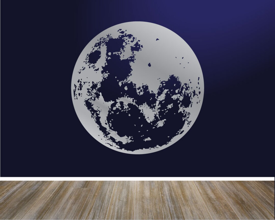 Moon Wall Decal, Gold Moon Wall Decal, Unique Modern Decor, Silver Gold ...