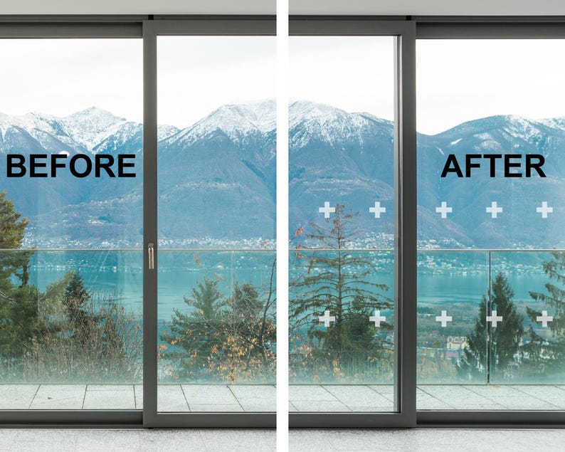 Swiss Cross Window Safety Stickers: Etched Glass Decals, Anti-collision ...