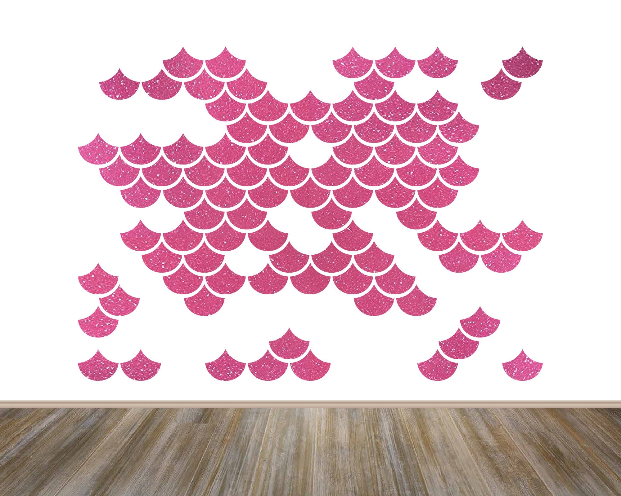 Mermaid Scale Wall Decals Glitter Mermaid Scale Wall | Etsy