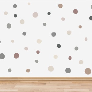 Boho Polka Dot Wall Stickers, Bohemian Style Neutral Rainbow Hand Drawn ...