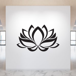 Lotus Flower Wall Decor Decal Vinyl Sticker Wall Mural Art - Etsy UK