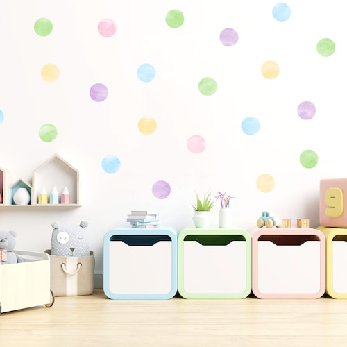 Large Pastel Watercolour Confetti Wall Sticker Dots - Etsy