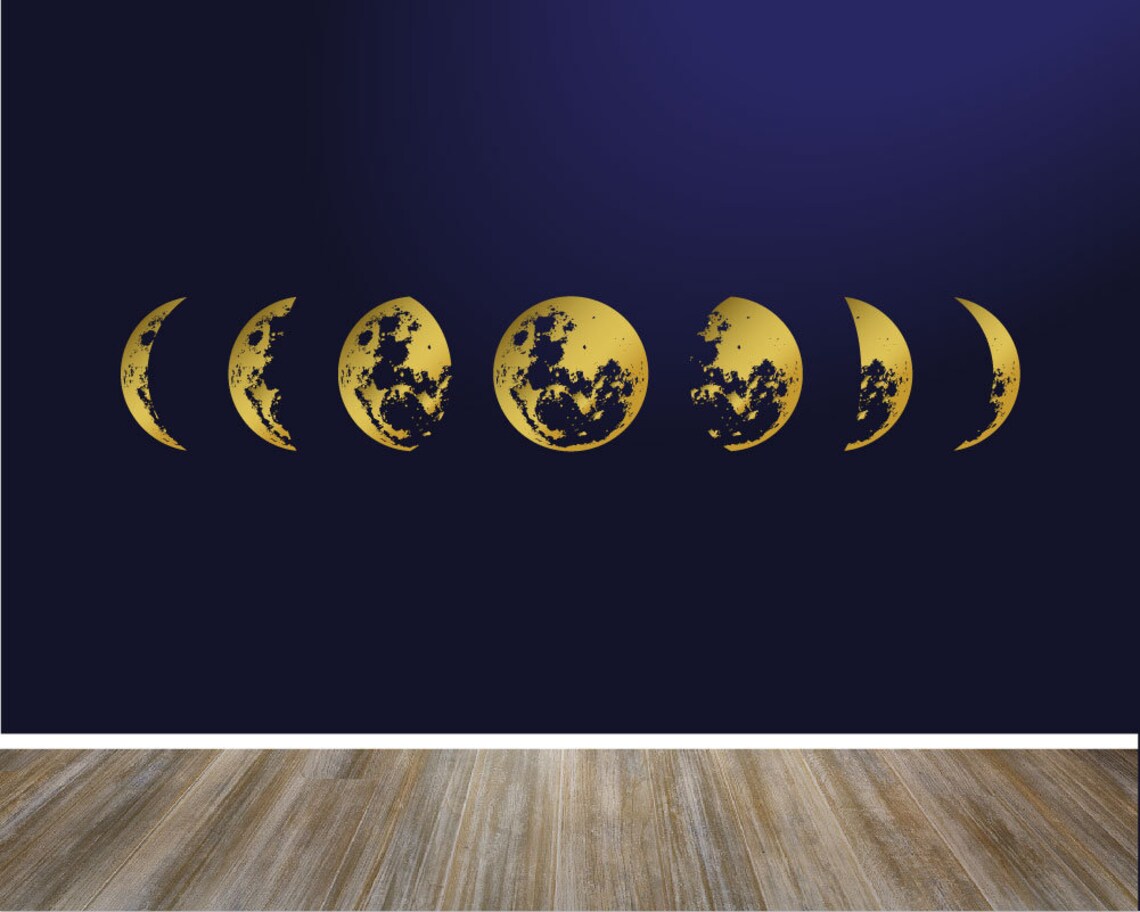 Moon Phases Wall Decal / Moon Phases Decor / Modern Decals / - Etsy