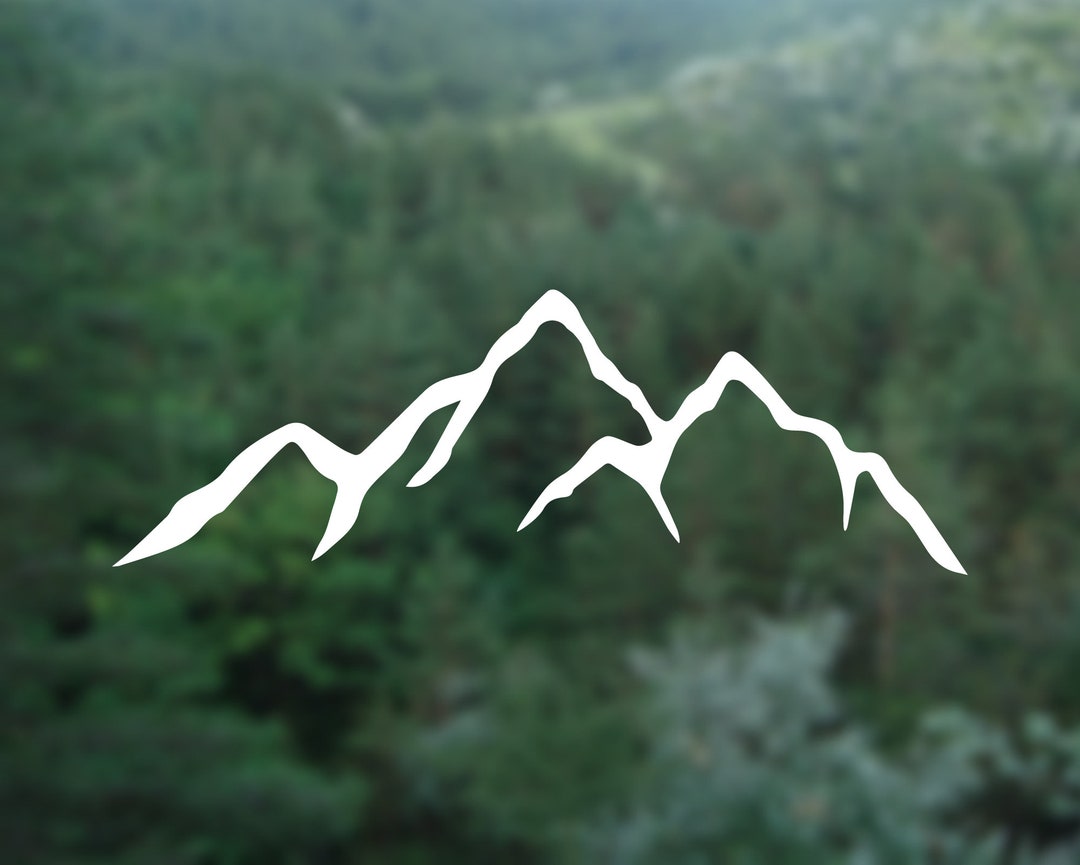 Mountains Silhouette Decal, Mountain Sticker, Mountain Wall Sticker ...
