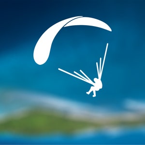 Paraglider Car Sticker, Paragliding Vinyl Decal, Adventure Wall Decal ...