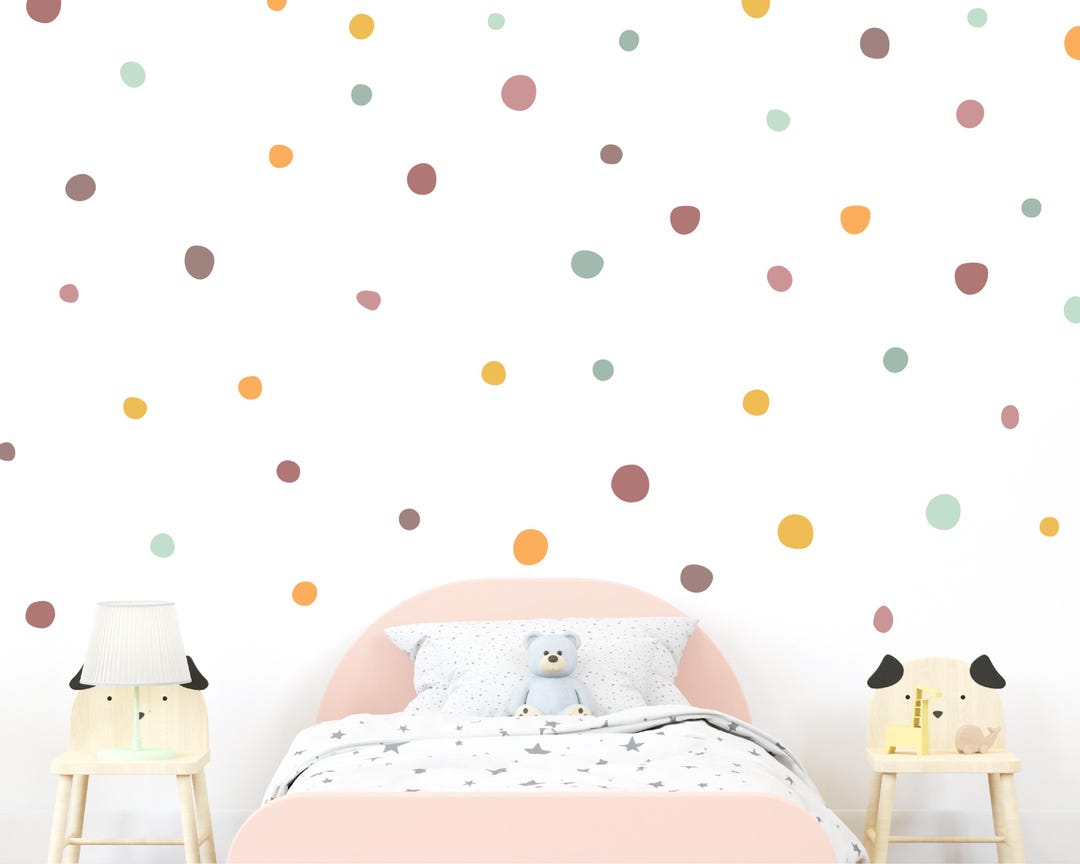 Pack of 140 Boho Polka Dot Wall Stickers for Kids Room and Nursery ...