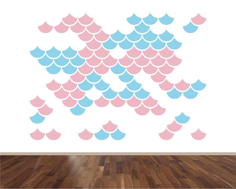 Mermaid Scale Wall Decals Glitter Mermaid Scale Wall | Etsy