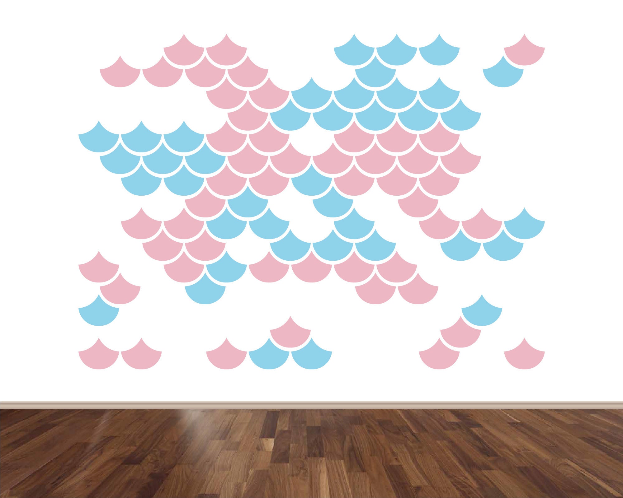 Mermaid Scale Wall Decals Glitter Mermaid Scale Wall | Etsy