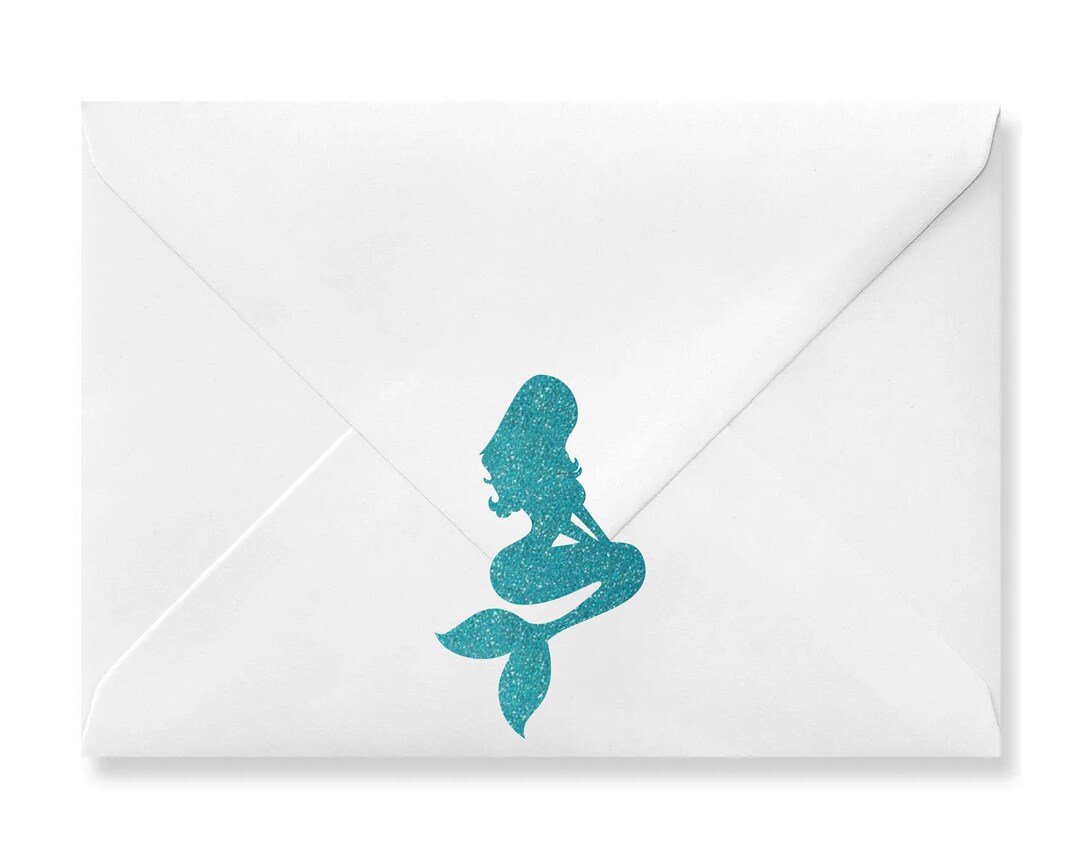 Glitter Mermaid Vinyl Stickers, Mermaid Party Stickers, Mermaid ...