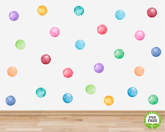 Confetti Decals Watercolour Polka Dot Wall Decals Polka Dot Wall ...