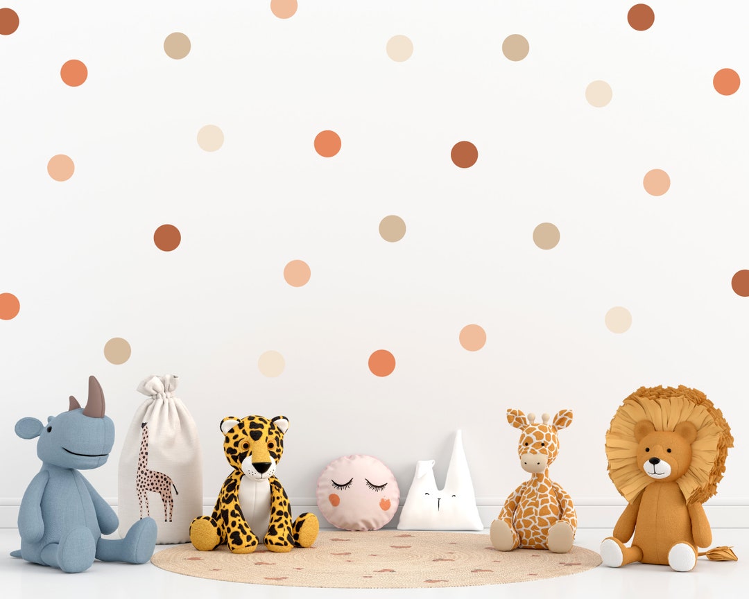 Earthy Polka Dot Wall Stickers: Boho Nursery Decor - Etsy