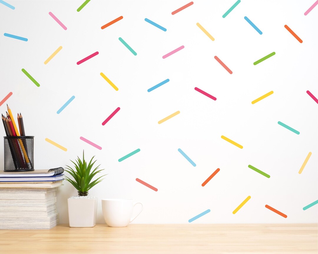 Rainbow Sprinkle Wall Decals: Playroom Confetti Stickers (pack of 200 ...
