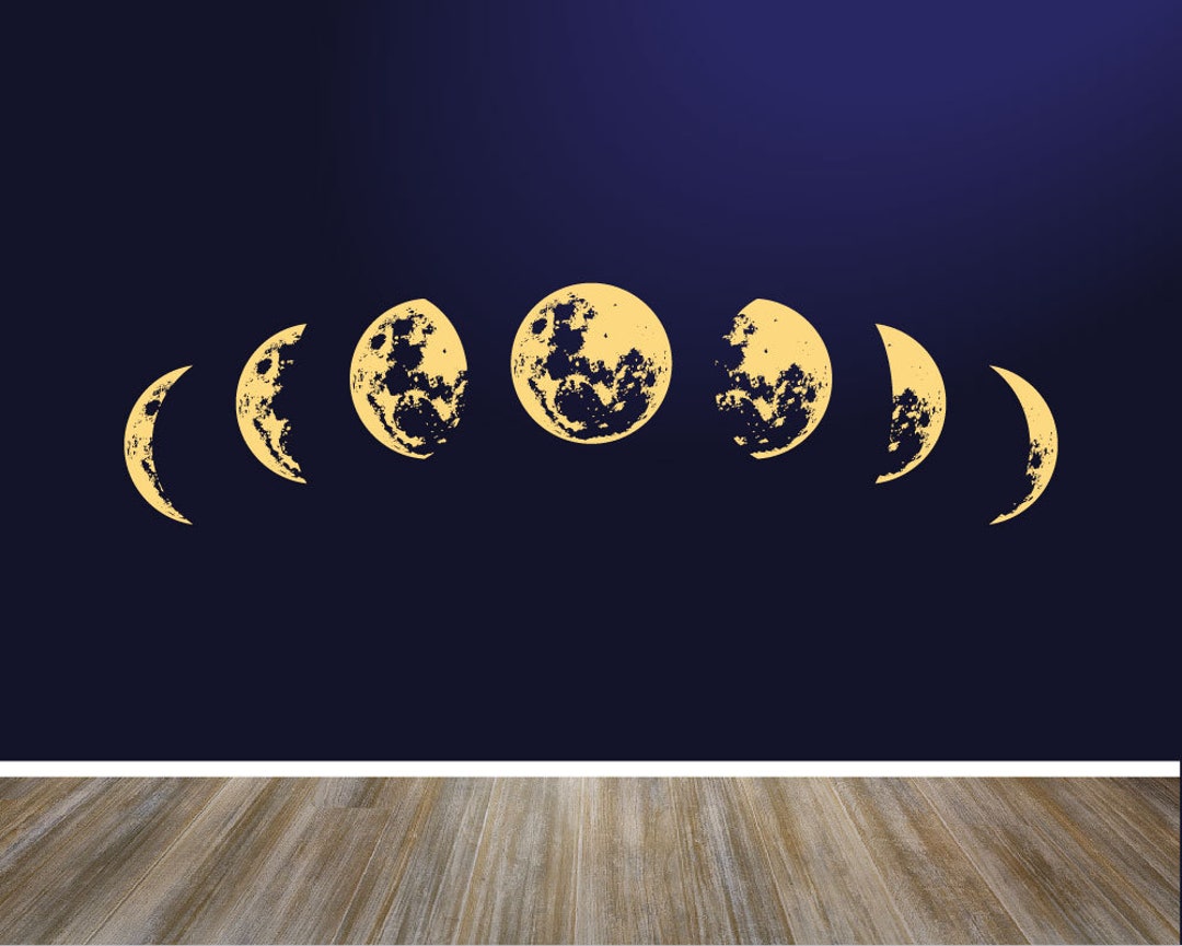 Moon Phases Wall Decal, Moon Phases Decor, Modern Decals, Moon Wall ...