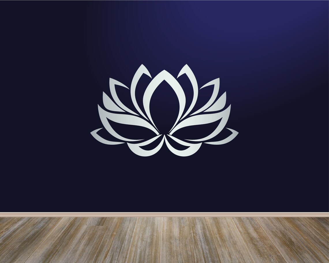 Lotus Flower Wall Decor Decal Vinyl Sticker Wall Mural Art - Etsy UK