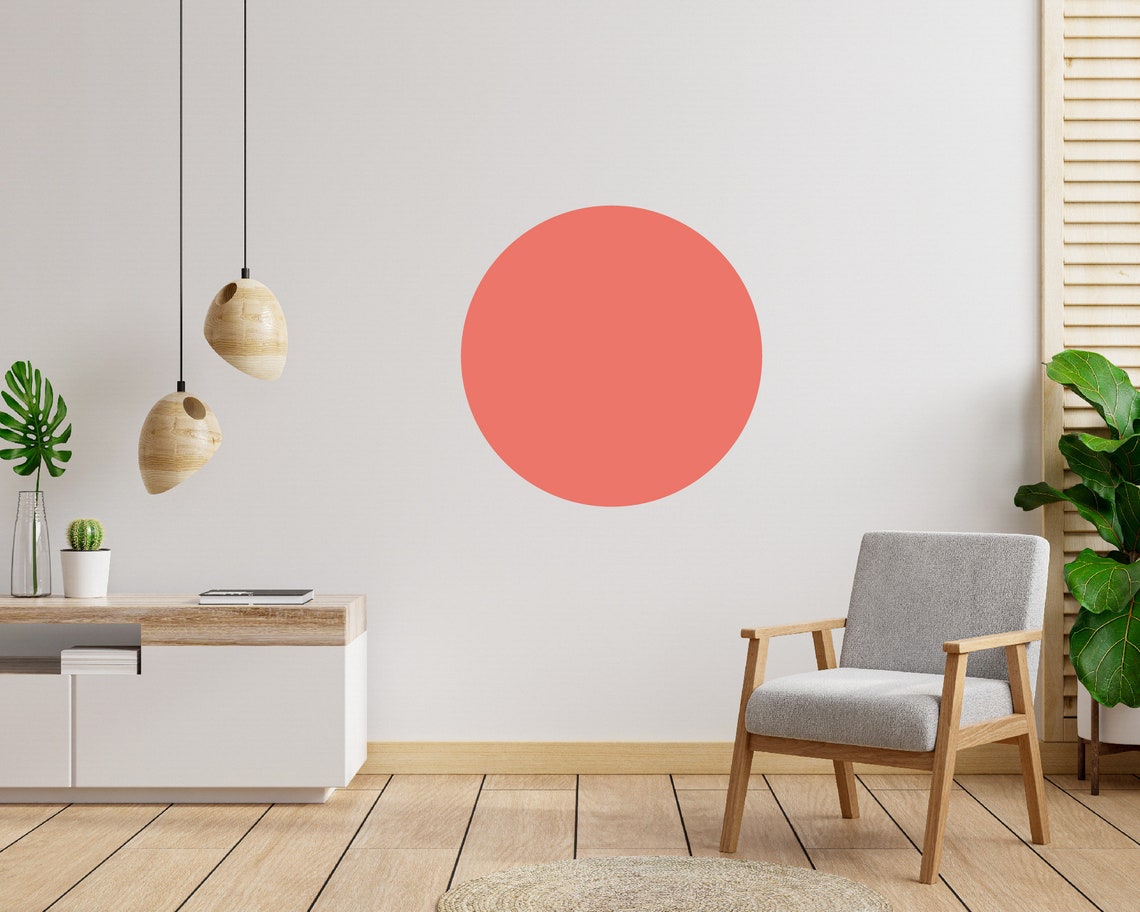 Circle Wall Decal Geometric Wall Decor Colour Blocking | Etsy