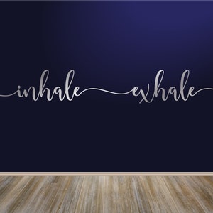 Inhale Exhale Wall Decal, Inhale Exhale Room Decor, Yoga Wall Decal ...