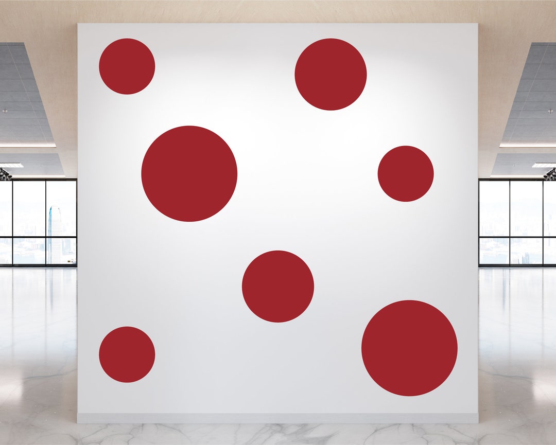 Pack of 7 Giant Polka Dots Wall Stickers, Super Size Polka Dots Decals ...