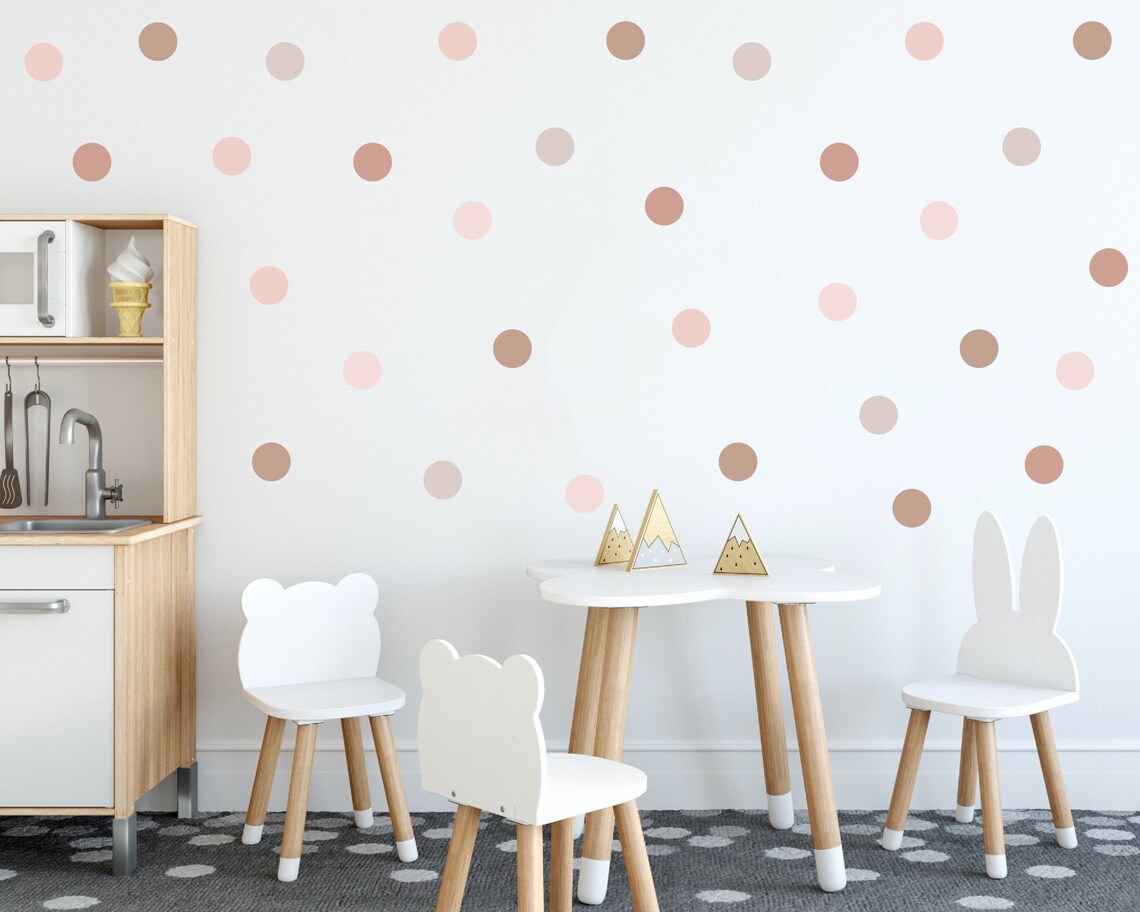 Boho Polka Dot Wall Decals Neutral Polka Dot Wall Stickers - Etsy