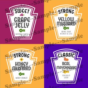 Condiment Labels SVG PNG and Editable Ai Files for Group T-shirts Merch ...