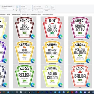 Condiment Labels SVG PNG and Editable Ai Files for Group T-shirts Merch ...
