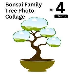 Bonsai Family Tree Photo Collage Canva Frame Template - Family Tree ...