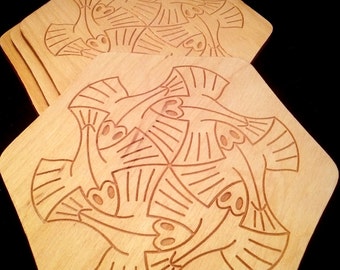 M.C. Escher Lizards Coaster Set of 4 | Etsy