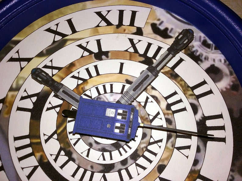 Doctor Who Wall Clock With Time Vortex in TARDIS Blue - Etsy