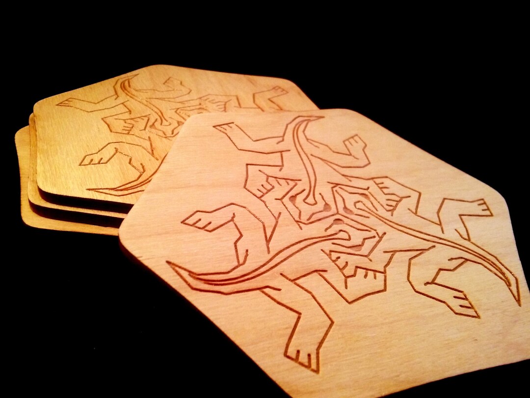M.C. Escher Lizards Coaster Set of 4 - Etsy