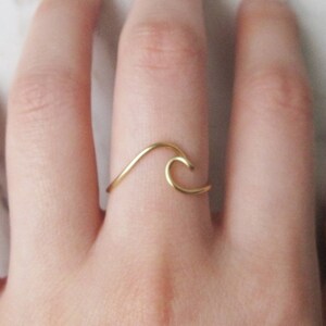 Wave Ring// Gold Wave Ring, Ring Wave, Ocean Ring, Surf Ring,wire Ring ...