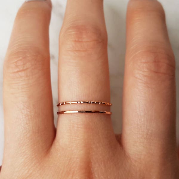 Thin Hammered Ring - Etsy