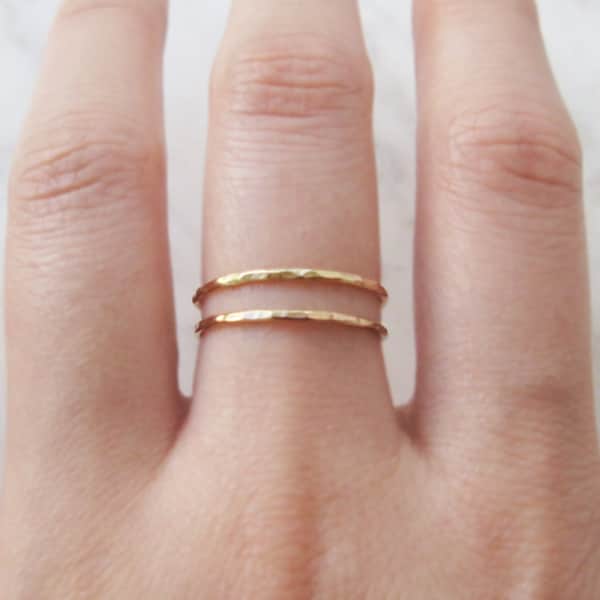 Thin Hammered Ring - Etsy
