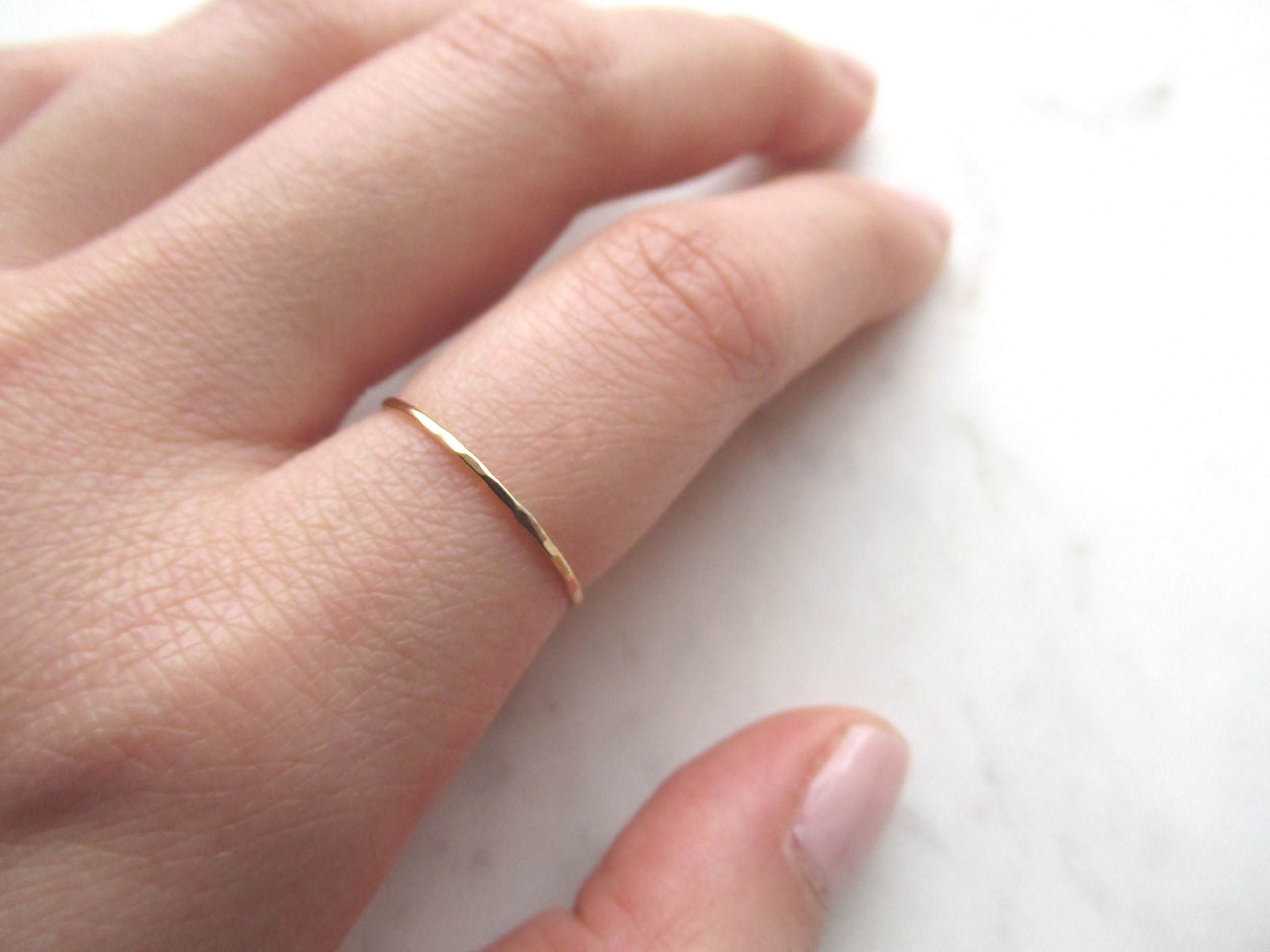 Ultra Thin Gold Ring 14k Gold Fill Ring Hammered Gold Ring - Etsy