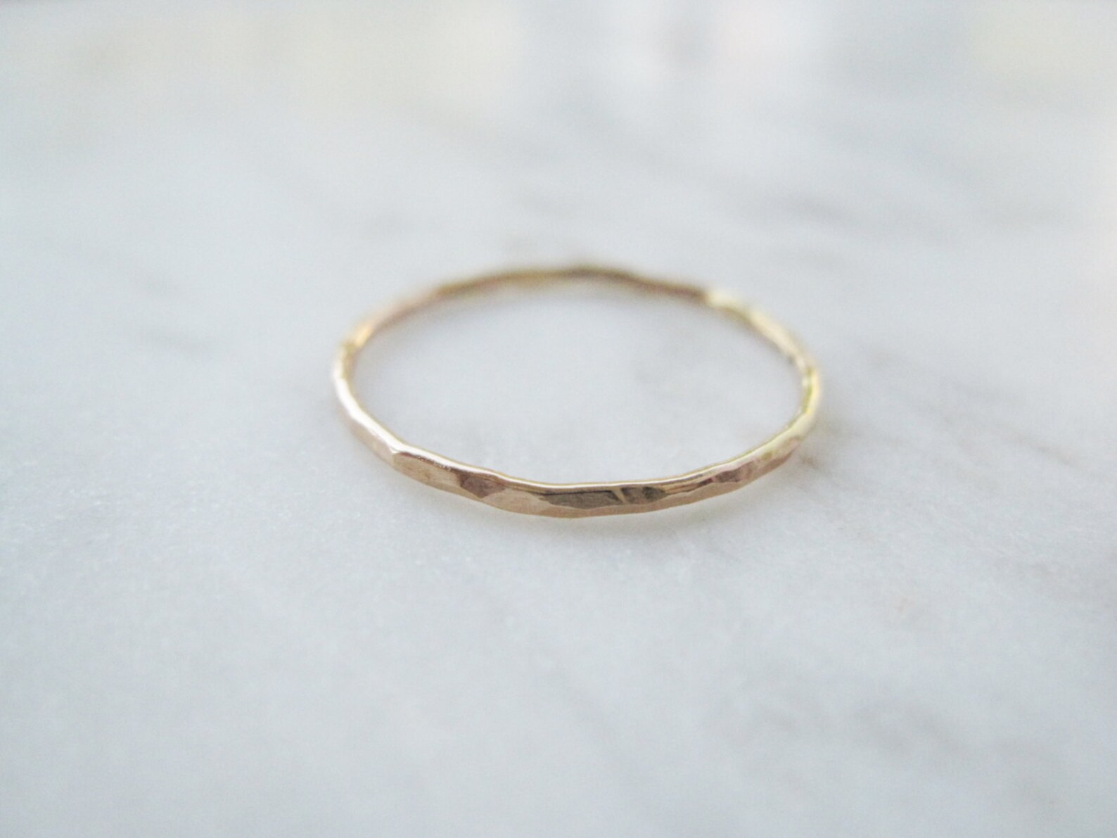 Thin Gold Ring, 14k Gold Fill Ring, Hammered Gold Ring, Gold Stacking ...