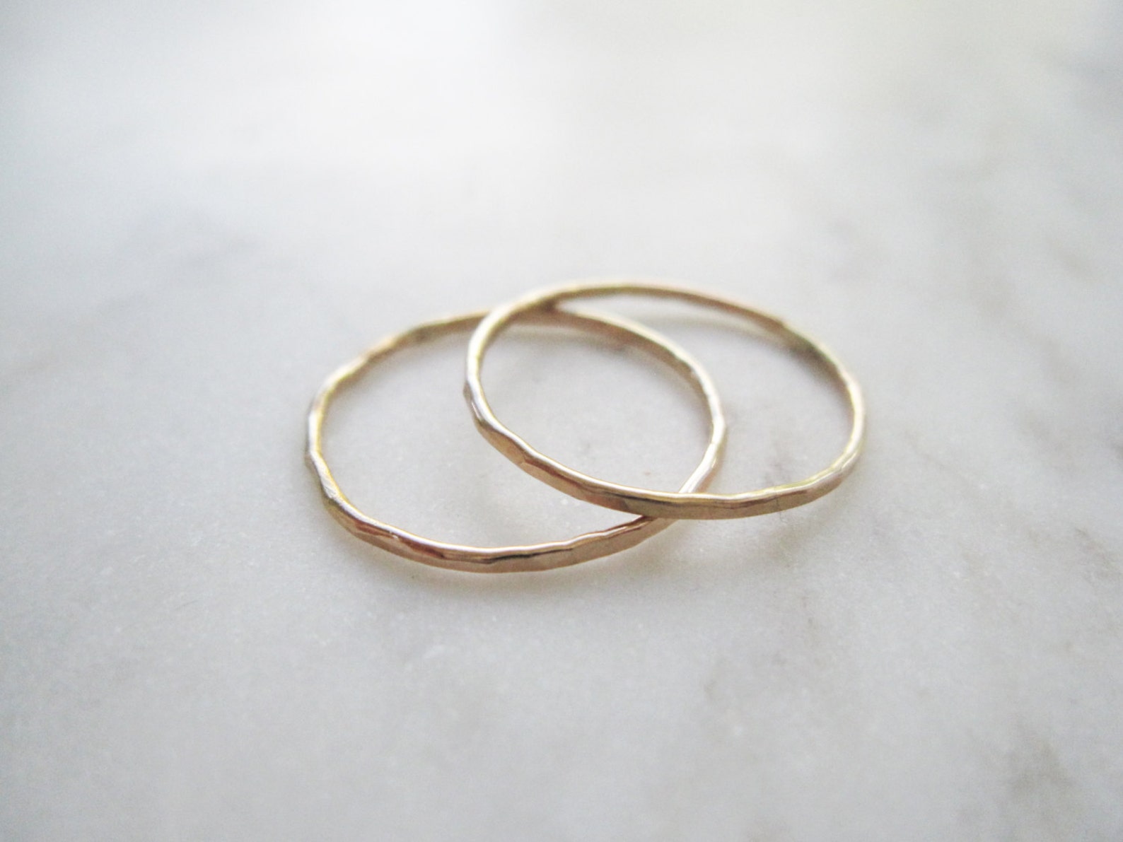 Thin Gold Ring Set of 2//14k Gold Fill Ring Gold Stacking - Etsy