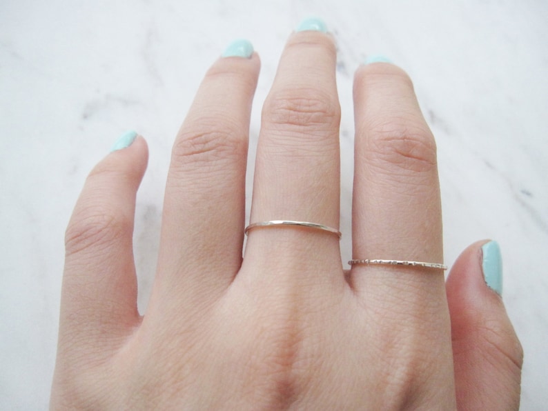 Thin Silver Rings Thin Sterling Silver Rings//silver Stacking - Etsy
