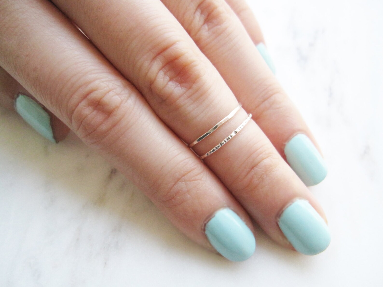 Sterling Silver Midi Rings, Set of 2 //silver Stacking Ring, Thin ...