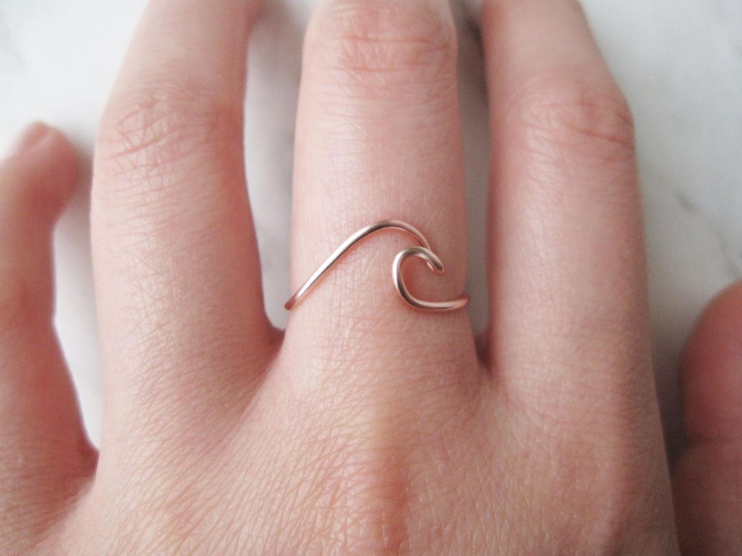 Rose Gold Wave Ring// Wave Ring, Ocean Ring, Surf Ring, Beach Ring ...