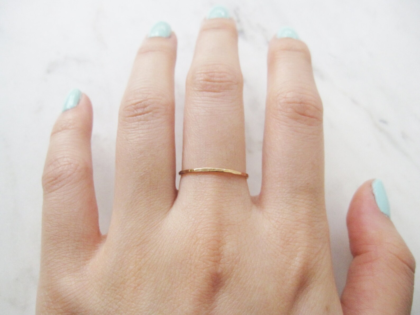 Thin Gold Ring, 14k Gold Fill Ring, Hammered Gold Ring, Gold Stacking ...